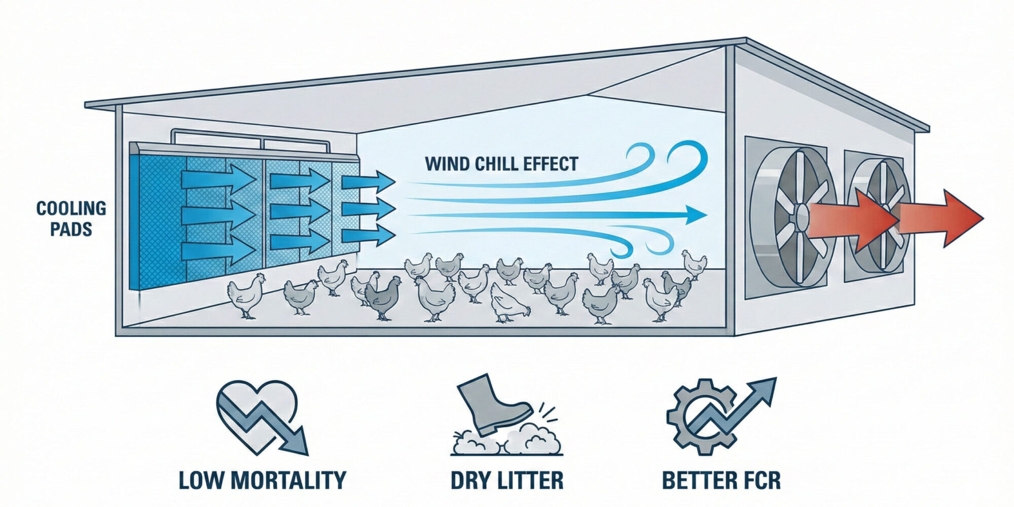 Poultry House Cooling Systems UAE | Optimize FCR & Reduce Mortality